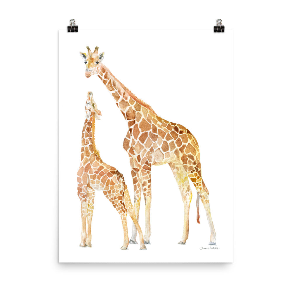 Mother and Baby Giraffes Watercolor – Susan Windsor